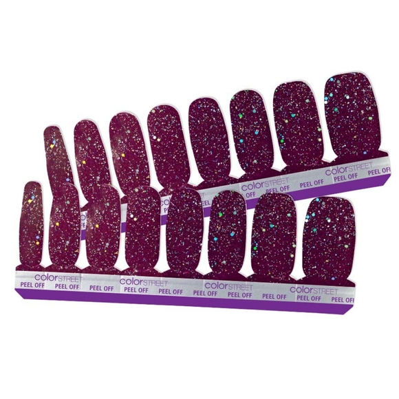 Color Street | Makeup | Nwt Color Street Retired Set Bordeaux Glitz ...